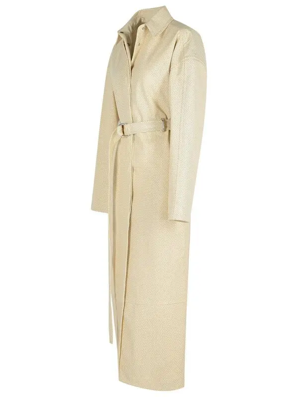 Sportmax Perforated Belted Long-sleeved Coat