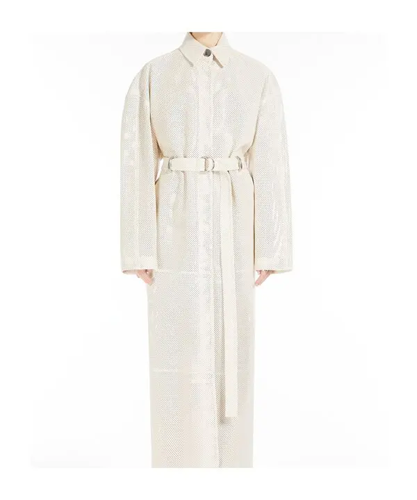 Sportmax Perforated Belted Long-sleeved Coat
