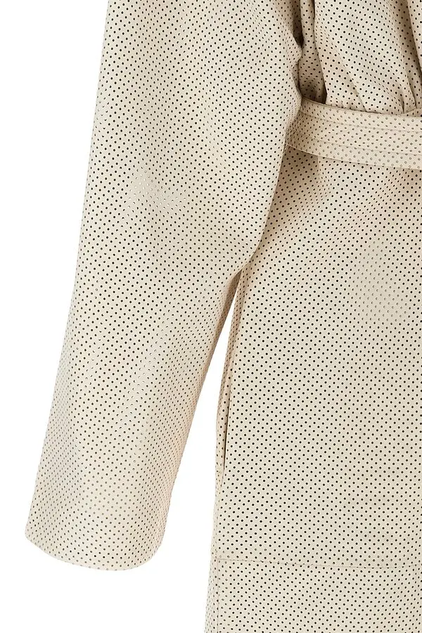 Sportmax Perforated Belted Long-sleeved Coat