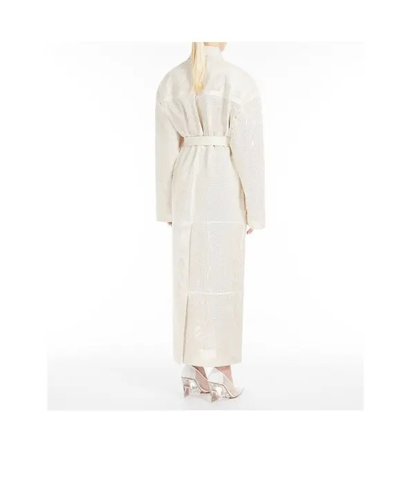 Sportmax Perforated Belted Long-sleeved Coat