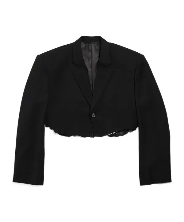 Balenciaga Cropped Single-breasted Blazer With Cut-out Detail
