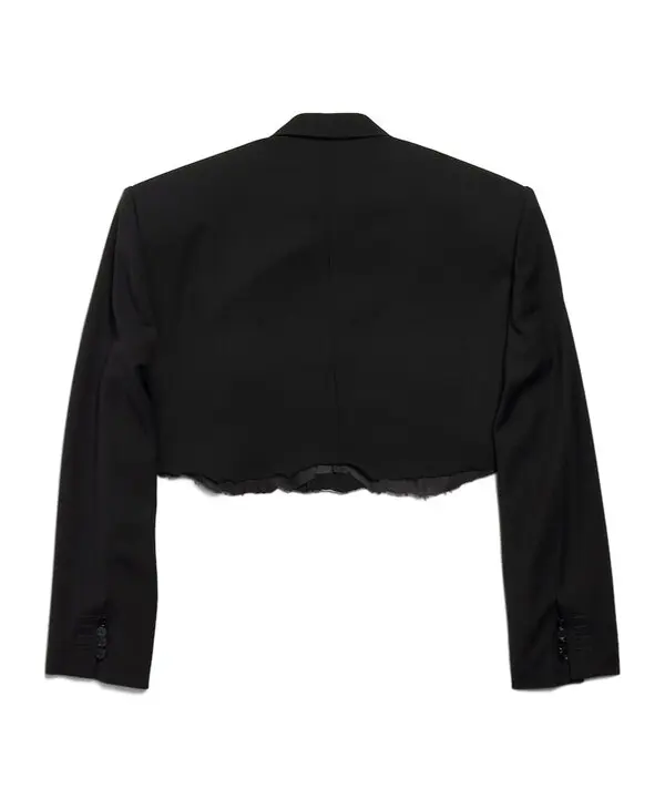 Balenciaga Cropped Single-breasted Blazer With Cut-out Detail