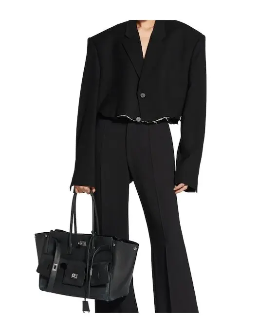 Balenciaga Cropped Single-breasted Blazer With Cut-out Detail