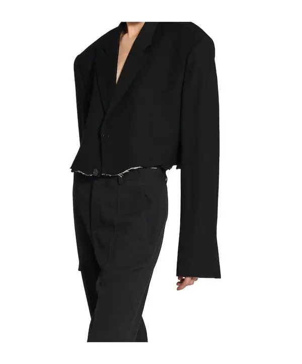 Balenciaga Cropped Single-breasted Blazer With Cut-out Detail