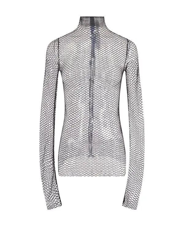 Red Valentino Mock Neck Mesh Top