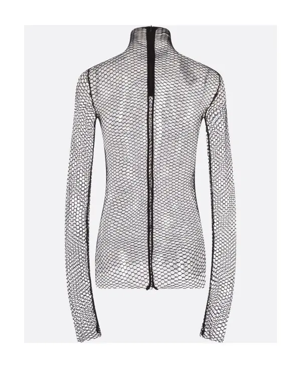 Red Valentino Mock Neck Mesh Top