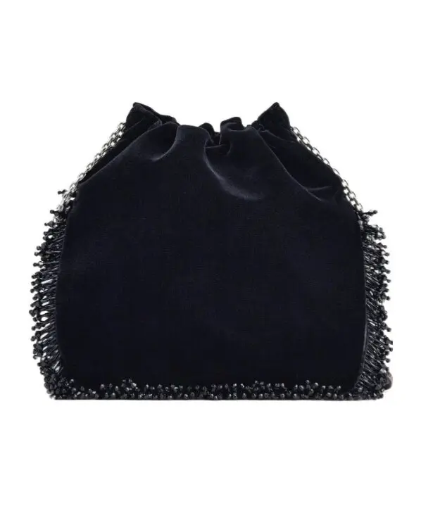 ROGER VIVIER Pilgrim Velvet Drawstring Bag With Crystal Embellishments