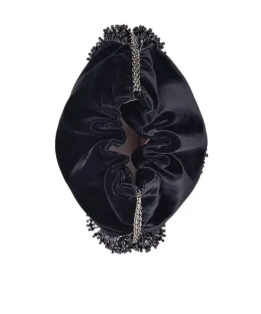 ROGER VIVIER Pilgrim Velvet Drawstring Bag With Crystal Embellishments