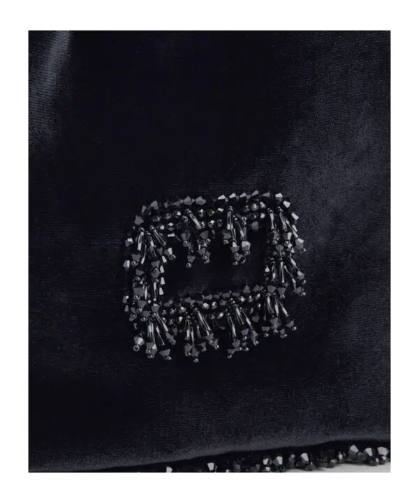 ROGER VIVIER Pilgrim Velvet Drawstring Bag With Crystal Embellishments