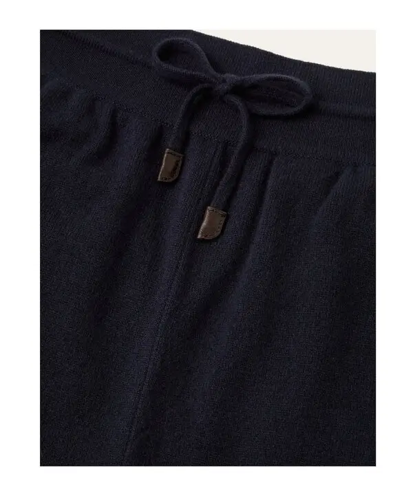 Loro Piana Merano Trousers With Elasticated Drawstring Waistband - Navy Blue