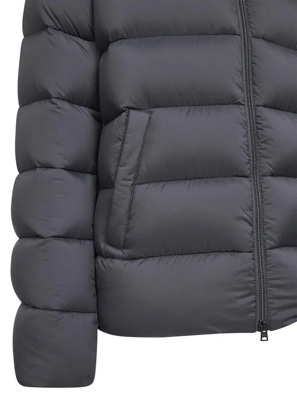 Herno Hooded Quilted Bomber Jacket With Drawstring Hem - Anthracite
