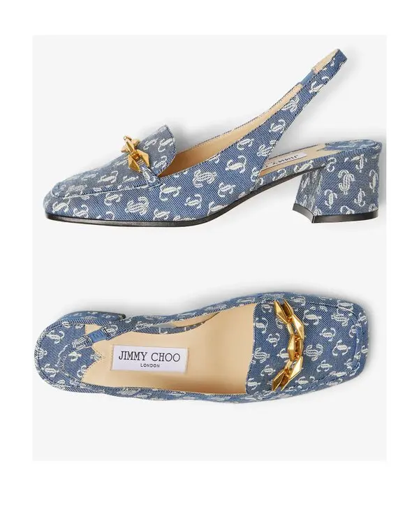 JIMMY CHOO Diamond Tilda Slingback 45 Block Heel Shoes