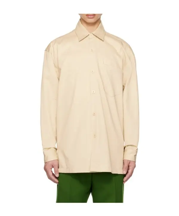 AMI Paris Logo-printed Long-sleeved Buttoned Shirt