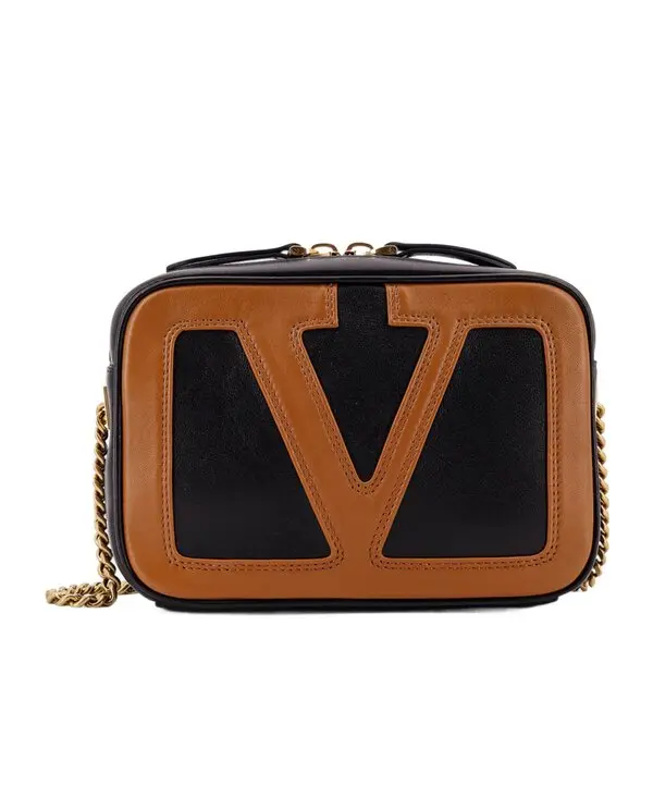 Valentino Garavani Vlogo Patch Zip-up Crpssbody Bag - Black