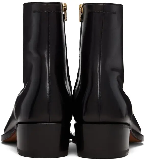TOM FORD Leather Zip Boots - Black
