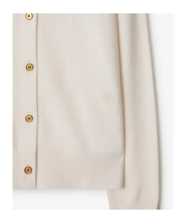 Burberry Cashmere Blend Cardigan - Chalk