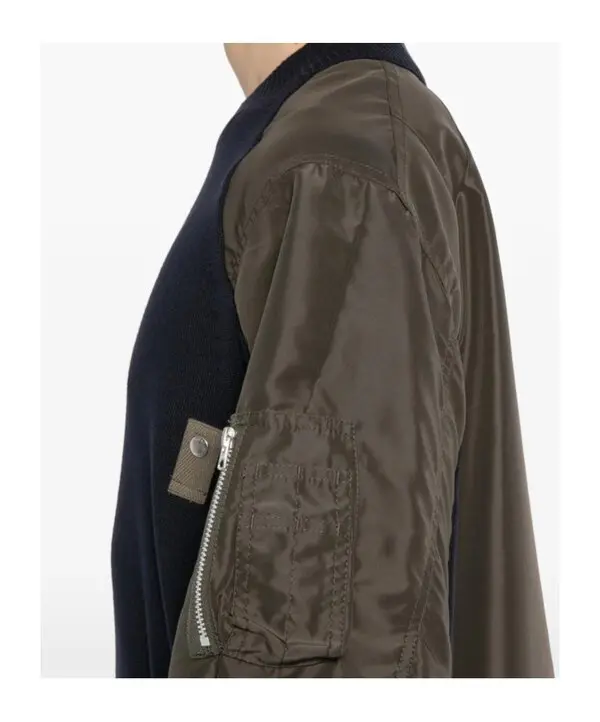 Sacai Sponge Sweatshirt With Zippered Sleeve Pockets