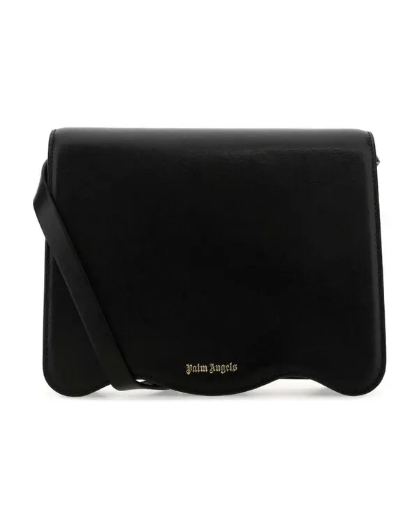Palm Angels Palm Plaque Foldover Shoulder Bag - Black