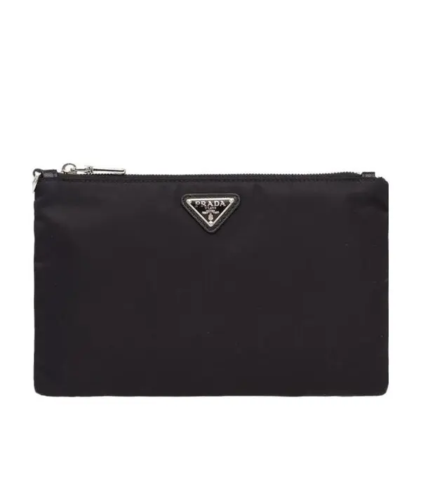 Prada Re-nylon And Saffiano Leather Pouch - Black