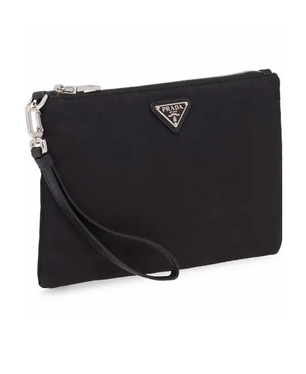 Prada Re-nylon And Saffiano Leather Pouch - Black