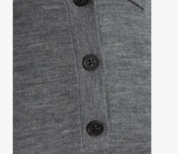 ANINE BING Buttoned Polo Top - Gray