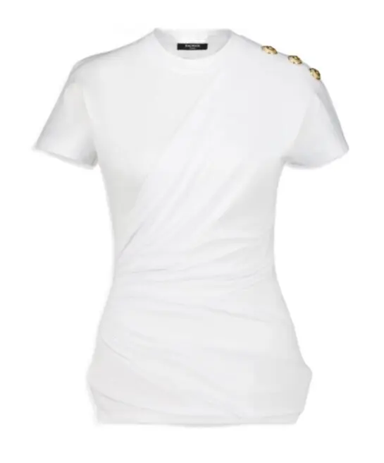 Balmain Short-sleeved Draped T-shirt - No