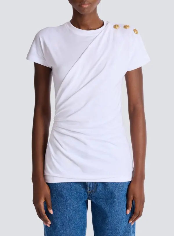 Balmain Short-sleeved Draped T-shirt - No