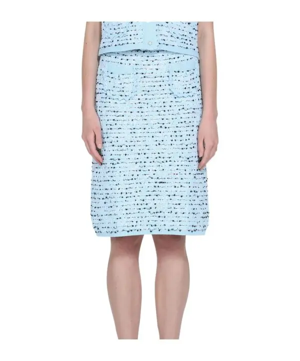 N.21 Knitted Tweed Midi Skirt