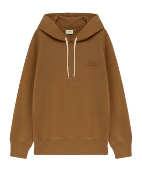 AUTRY Logo Embroidered Hoodie - Brown