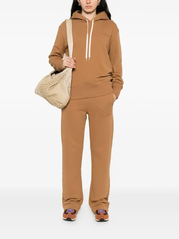 AUTRY Logo Embroidered Hoodie - Brown