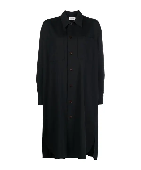 LEMAIRE Pleated Shirt Dress In Light Wool Gabardine