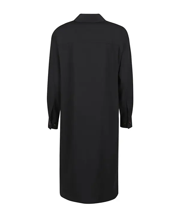 LEMAIRE Pleated Shirt Dress In Light Wool Gabardine