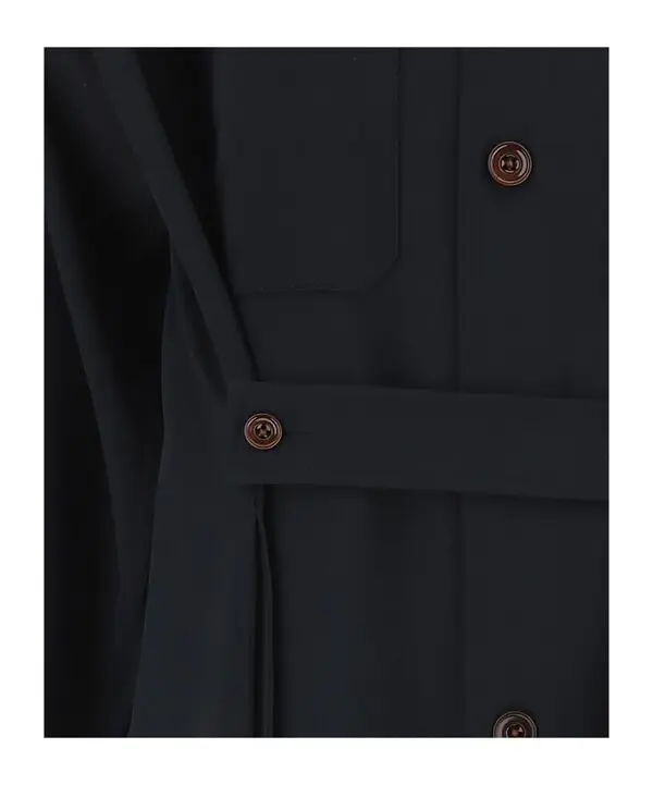 LEMAIRE Pleated Shirt Dress In Light Wool Gabardine