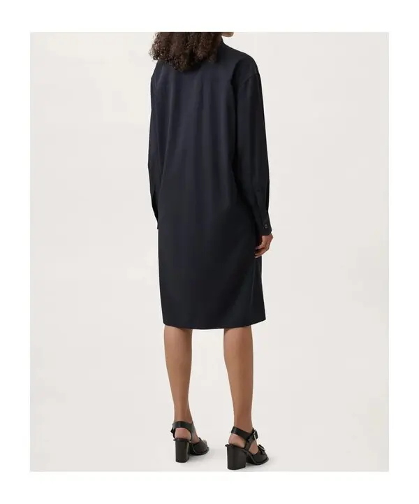 LEMAIRE Pleated Shirt Dress In Light Wool Gabardine