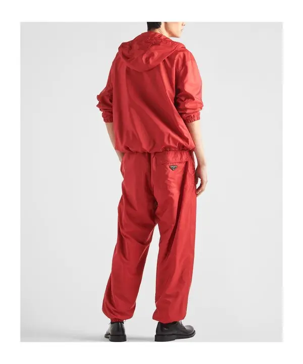 Prada Re-nylon Logo Plaque Wide Leg Track Pants