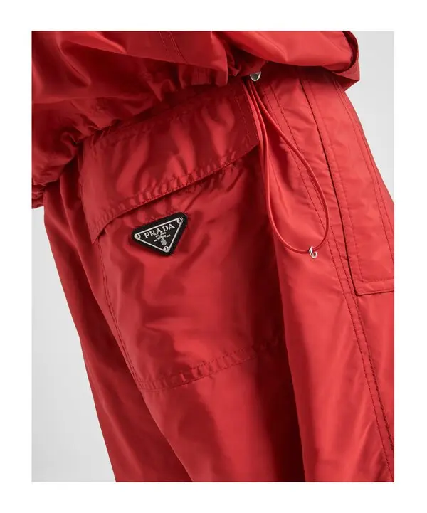 Prada Re-nylon Logo Plaque Wide Leg Track Pants