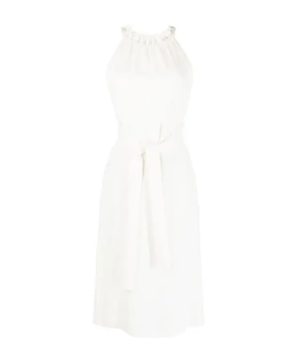 P.a.r.o.s.h Belted Waist Dress With Logo Detail