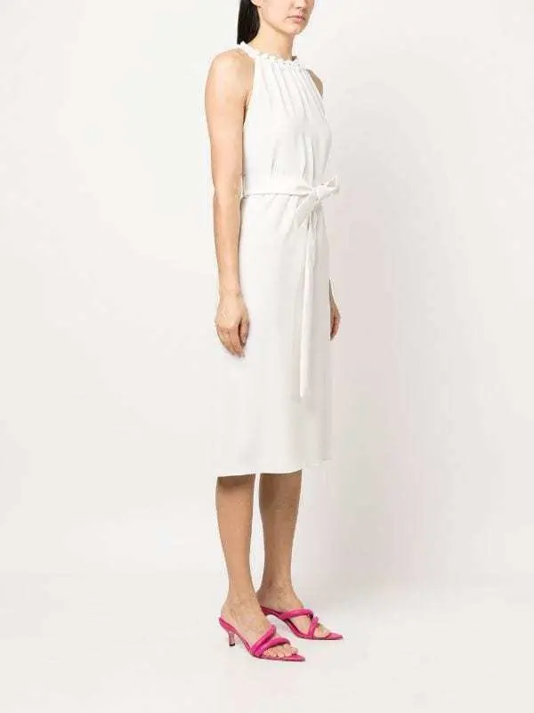 P.a.r.o.s.h Belted Waist Dress With Logo Detail