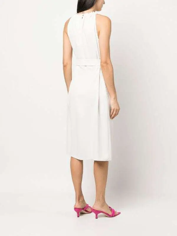 P.a.r.o.s.h Belted Waist Dress With Logo Detail