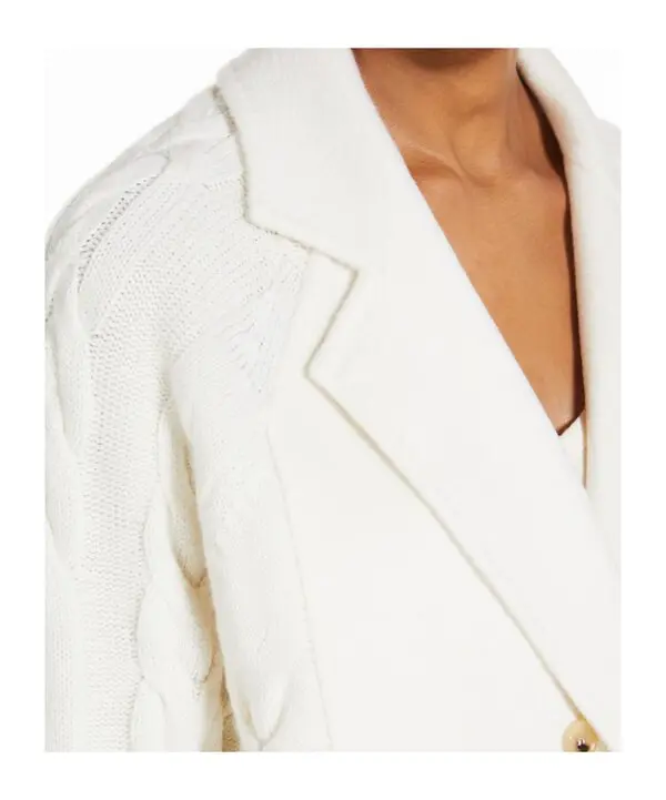 Max Mara Micio Double-breasted Cable-knit Cardigan - Vanilla
