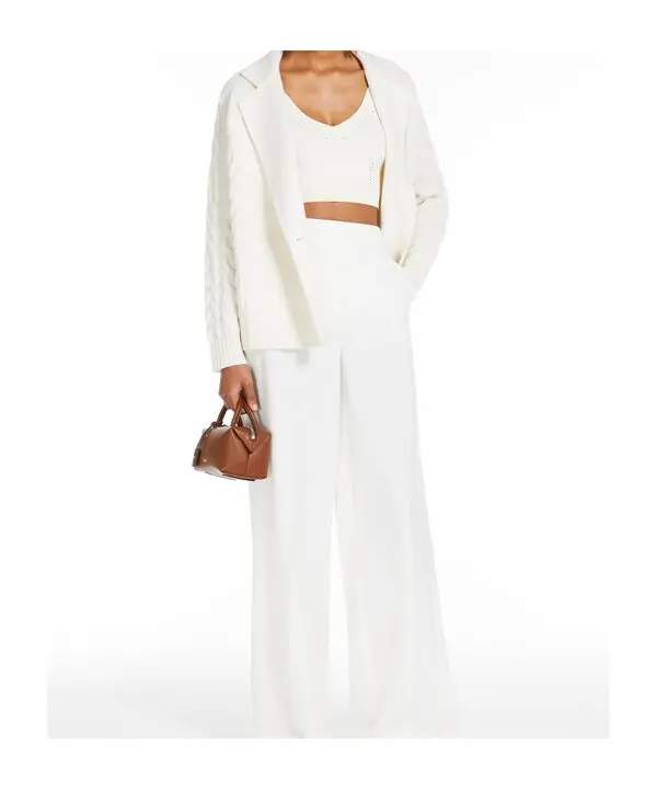 Max Mara Micio Double-breasted Cable-knit Cardigan - Vanilla