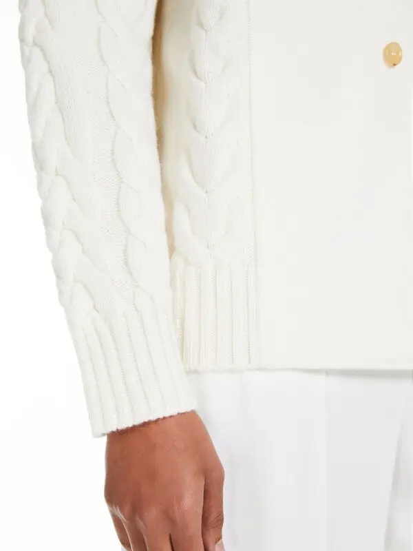 Max Mara Micio Double-breasted Cable-knit Cardigan - Vanilla