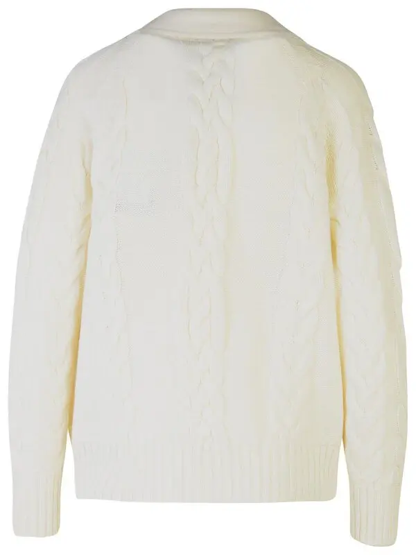 Max Mara Micio Double-breasted Cable-knit Cardigan - Vanilla