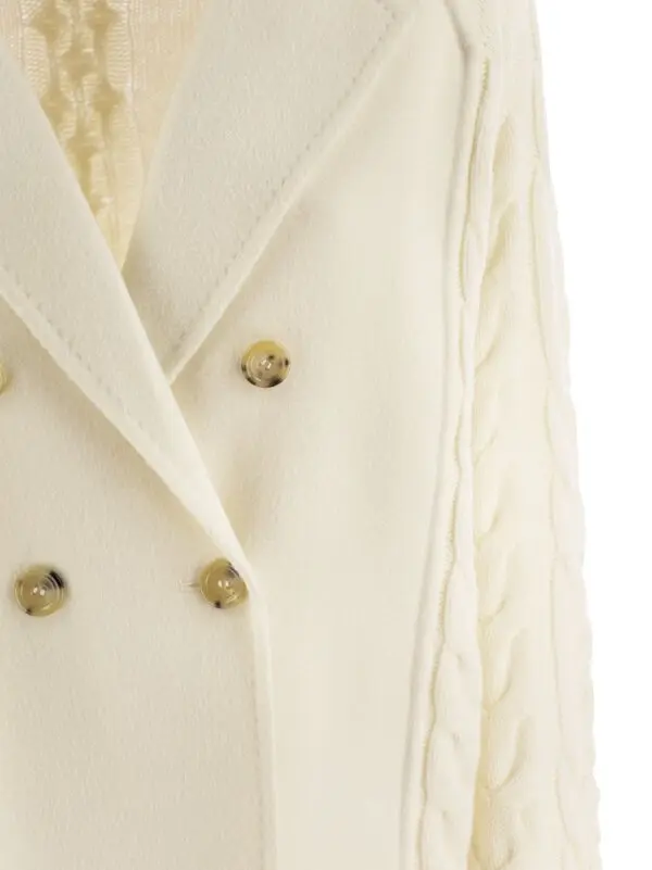 Max Mara Micio Double-breasted Cable-knit Cardigan - Vanilla