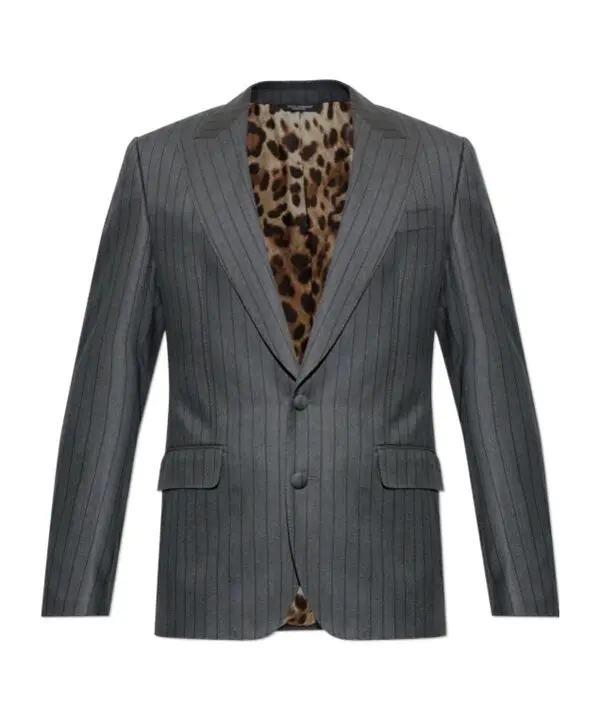 Dolce & Gabbana Dolce Gabbana Pinstriped Blazer - Black
