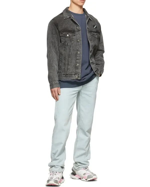 We11Done Logo Patch Denim Jacket - Black