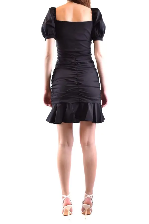 Pinko Ruched Button-up Dress With Bubble Short Sleeves