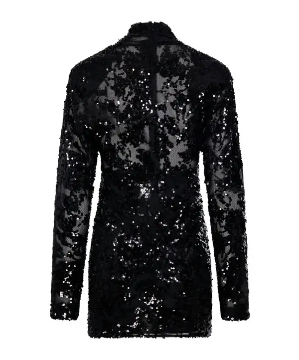 Victoria Beckham Long-sleeved Sequin Mini Dress