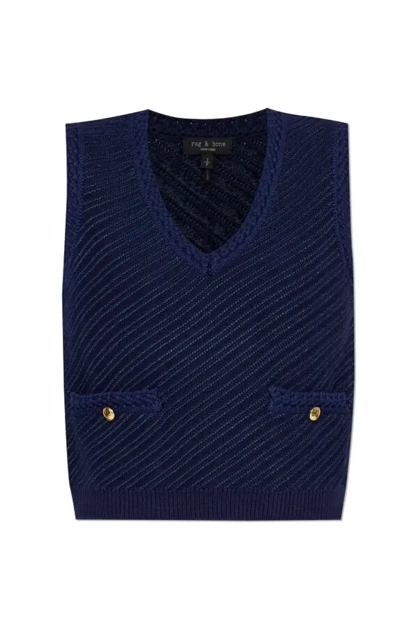 RAG  BONE Rag & Bone Knitted Vest With Button Detail