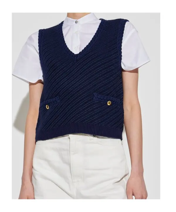 RAG  BONE Rag & Bone Knitted Vest With Button Detail
